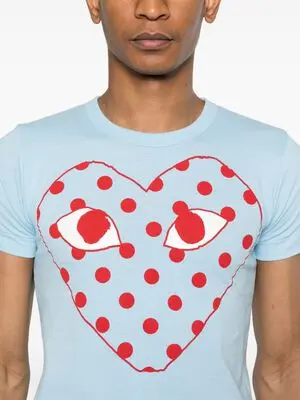 Play Comme Des Garcon Heart-print T-shirt - Blue