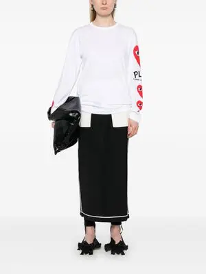 Play Comme Des Garcon Heart-print T-shirt - White