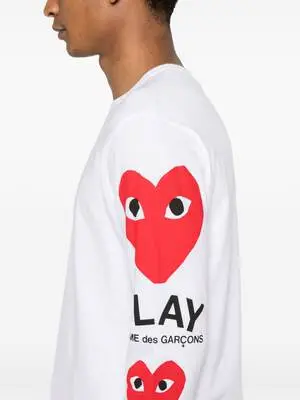 Play Comme Des Garcon Heart-print T-shirt - White