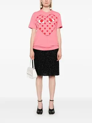 Play Comme Des Garcon Heart-print T-shirt - Pink