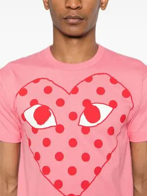Play Comme Des Garcon Heart-print T-shirt - Pink