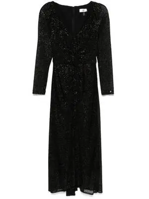 NISSA Polka-dot Tulle Midi Dress