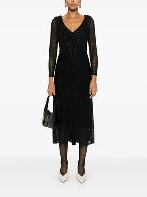 NISSA Polka-dot Tulle Midi Dress