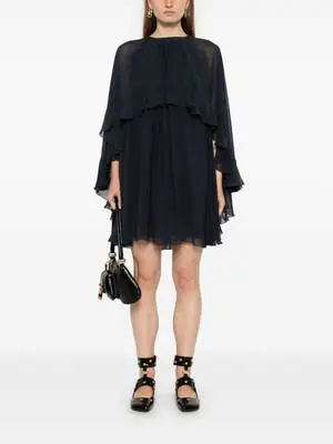 Chloé Silk Mini Dress With Cape