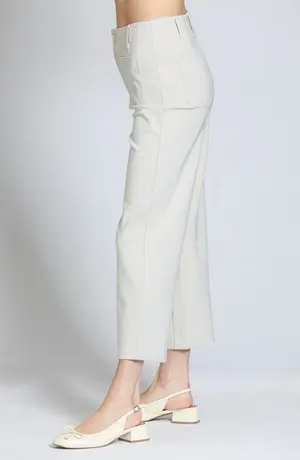 APNY Ponte Wide Leg Crop Trousers - Champagne