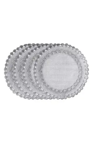 JULISKA Isadora Set Of 4 Placemats - Silver