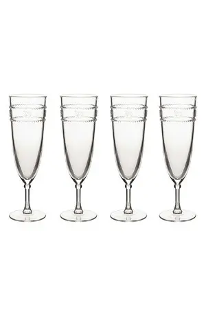 JULISKA Isabella Set Of 4 Acrylic Champagne Flutes - Clear