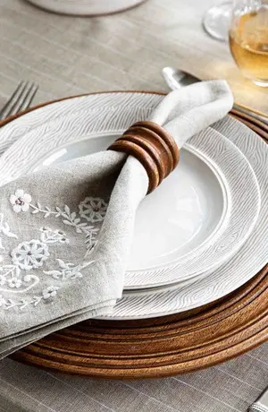JULISKA Bilbao Set Of 4 Wood Napkin Rings