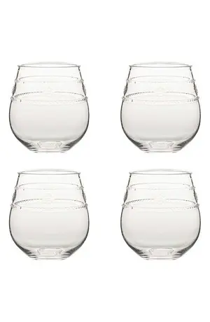 JULISKA Isabella Set Of 4 Acrylic Stemless Wine Glasses - Clear