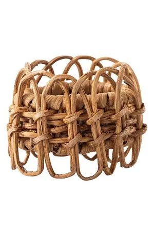 JULISKA Provence Set Of 4 Woven Rattan Napkin Rings - Natural