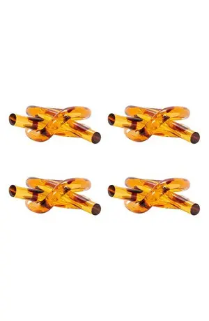 JULISKA Set Of 4 Tortoise Knot Napkin Rings - Tortoiseshell