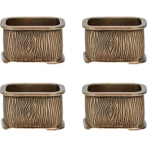 JULISKA Blenheim Oak Set Of 4 Napkin Rings - Brass