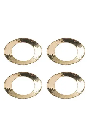 JULISKA Puro Set Of 4 Hammered Napkin Rings - Gold