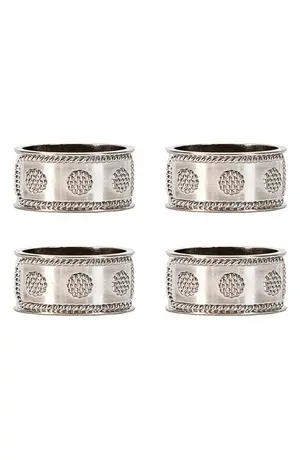 JULISKA Berry & Thread Set Of 4 Napkin Rings - Silver