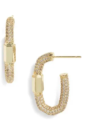 Kendra Scott Kendra Scott Emery Hoop Earrings Gold White Crystal