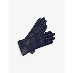 ASPINAL OF LONDON Cashmere-lined Leather Gloves - Navy