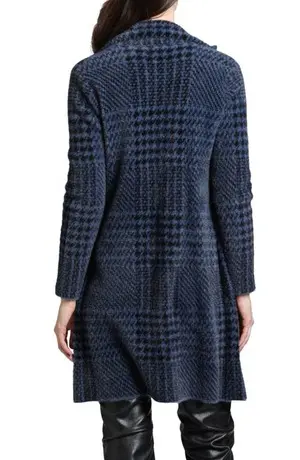 APNY Plush Houndstooth Longline Jacket