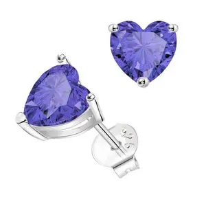 DONATELLO GIAN Sterling Tanzanite Heart Earrings - Silver