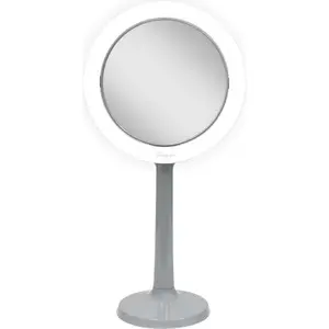 ZADRO Hudson Lighted Makeup Mirror With 8x/1x Magnifications & Suction Cup - Gray
