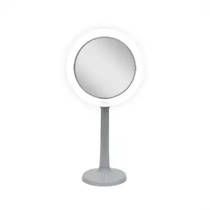 ZADRO Hudson Lighted Makeup Mirror With 8x/1x Magnifications & Suction Cup - Gray