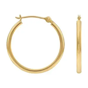 DONATELLO GIAN Name' 925 Sterling Silver 14k Gold Plated Hoop Earrings