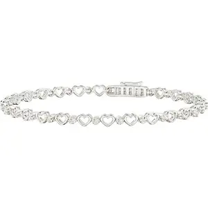 DONATELLO GIAN Name' Diamond Cut And Hearts Bracelet - Silver