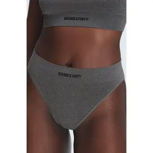 SAVAGE X FENTY Seamless High Waist Bikini Briefs - Platinum Grey