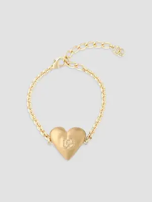 Dolce & Gabbana Goldtone Monogram Heart Chain Bracelet/8 - Gold