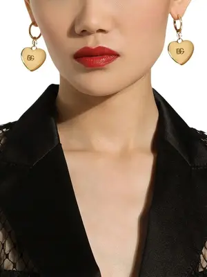 Dolce & Gabbana Goldtone Heart Drop Earrings
