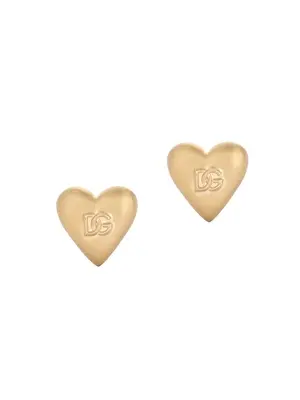 Dolce & Gabbana Goldtone Monogram Heart Clip-on Stud Earrings - Gold