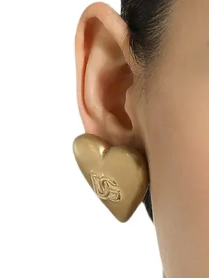 Dolce & Gabbana Goldtone Monogram Heart Clip-on Stud Earrings