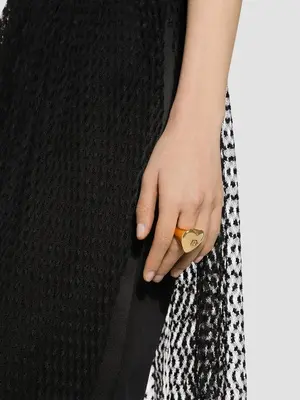 Dolce & Gabbana Goldtone Heart Logo Ring