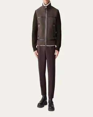 Mackage Jonathan Mixed-media Shearling Jacket - Coffee-nat