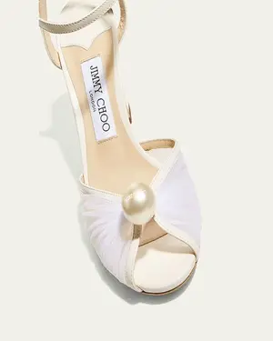 JIMMY CHOO Sacaria Tulle Pearly Sandals