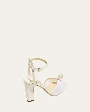 JIMMY CHOO Sacaria Tulle Pearly Sandals