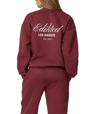 EDIKTED Get Sweatshirt - Burgundy