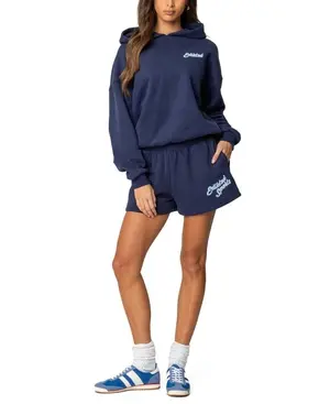 EDIKTED Sporty Sweat Shorts - Navy