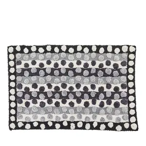 MACKENZIE-CHILDS Stripe & Dot Gray Bath Rug - Multi