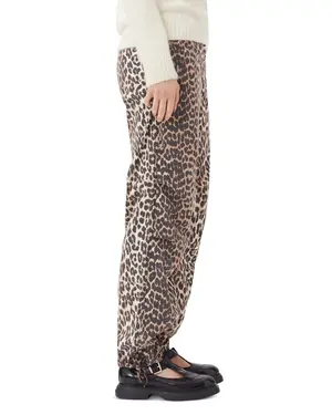 GANNI Leopard Print Drawstring Pants