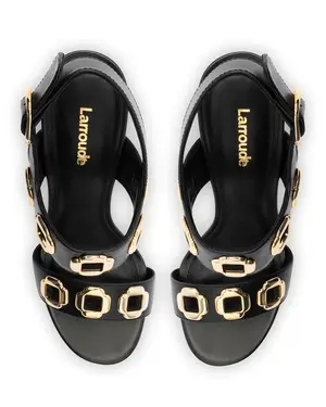 Larroude Milan Studded Stappy High Heel Sandals