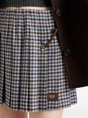 Prada Checked Wool Mini Skirt