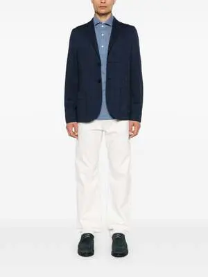 ORIAN Mélange-effect Polo Shirt - Blue