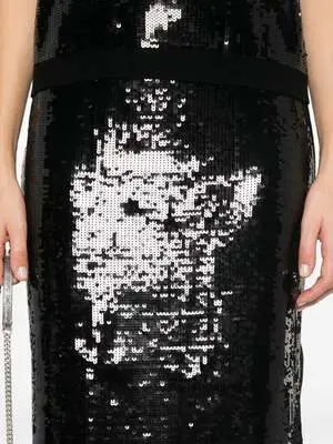 TWINSET Sequinned Midi Skirt - Black