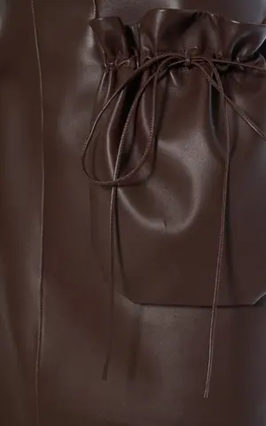 DEL CORE Pocket-detailed Leather Midi Skirt