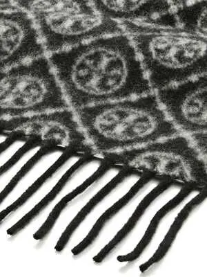 Tory Burch T Monogram Scarf - Black