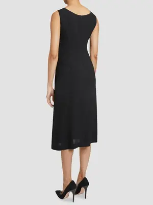 Santorelli Virgin Wool A-line Midi-dress