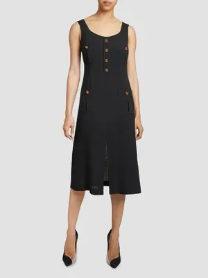 Santorelli Virgin Wool A-line Midi-dress