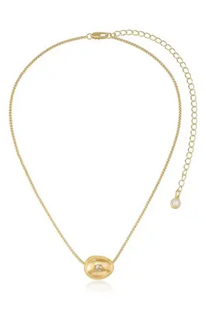 Ettika Crystal Dot Pebble Pendant Necklace - Gold