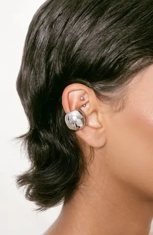 Ettika Chunky Ear Cuff - Rhodium