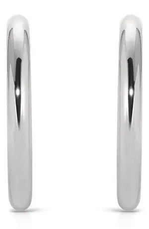 Ettika Classic Hoop Earrings - Rhodium